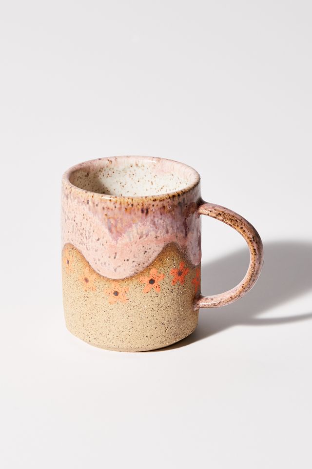Cloud Nine Clay Handmade Floral Mug | Urban Outfitters