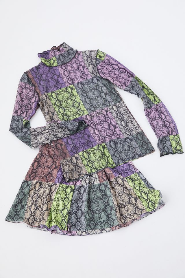 NEW girl ORDER Snake Print Mesh Top | Urban Outfitters