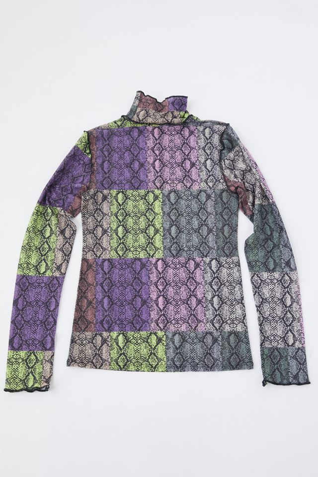 NEW girl ORDER Snake Print Mesh Top | Urban Outfitters
