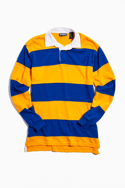 Vintage Blue And Yellow Stripe Rugby Shirt | Urban Outfitters