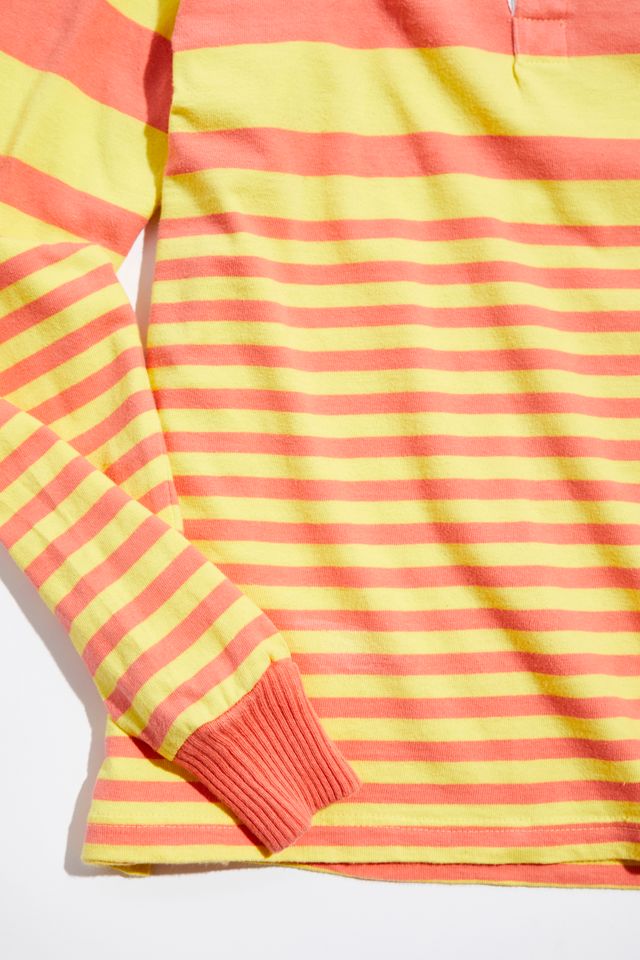 Vintage Peach And Yellow Stripe Rugby Shirt | Urban Outfitters Canada