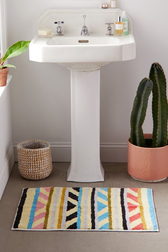 Multicolor Striped Bath Mat | Urban Outfitters