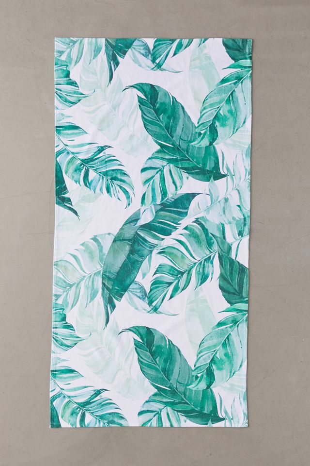 Marta Barragan For Deny Green Leaf Watercolor Beach Towel | Urban ...