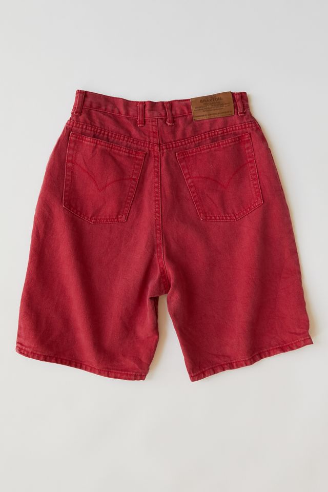 Vintage Longline Dark Red Denim Short | Urban Outfitters