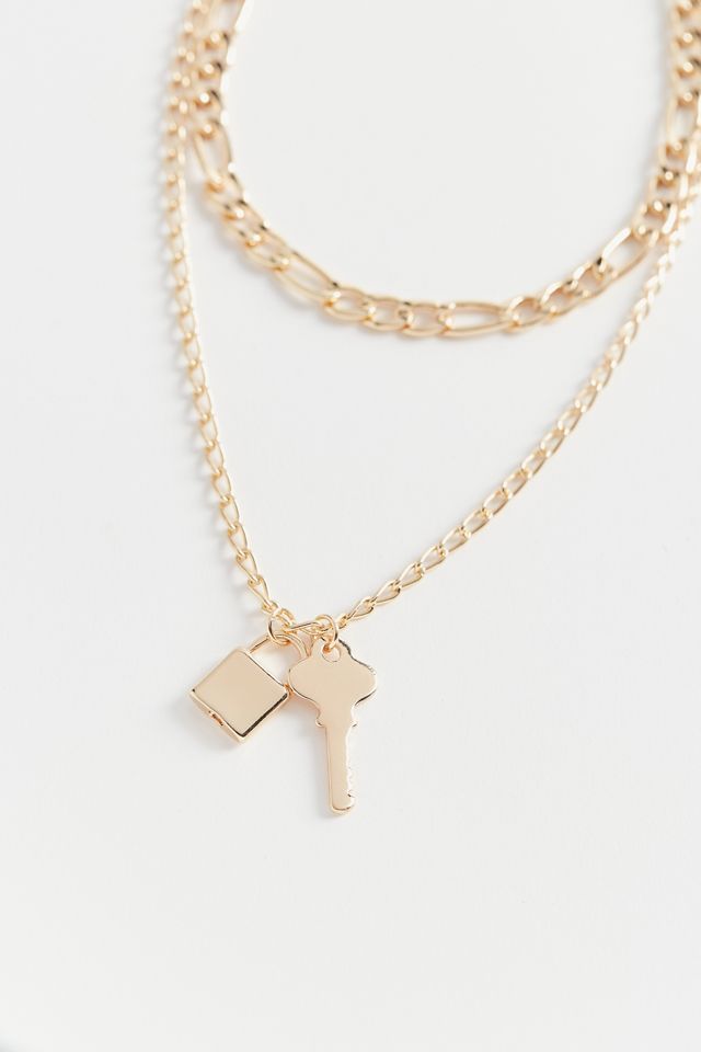 Lock And Key Layer Necklace | Urban Outfitters