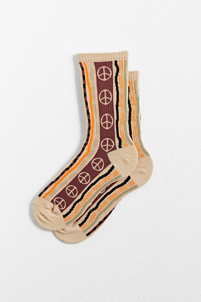 Peace Sign Pattern Crew Sock | Urban Outfitters