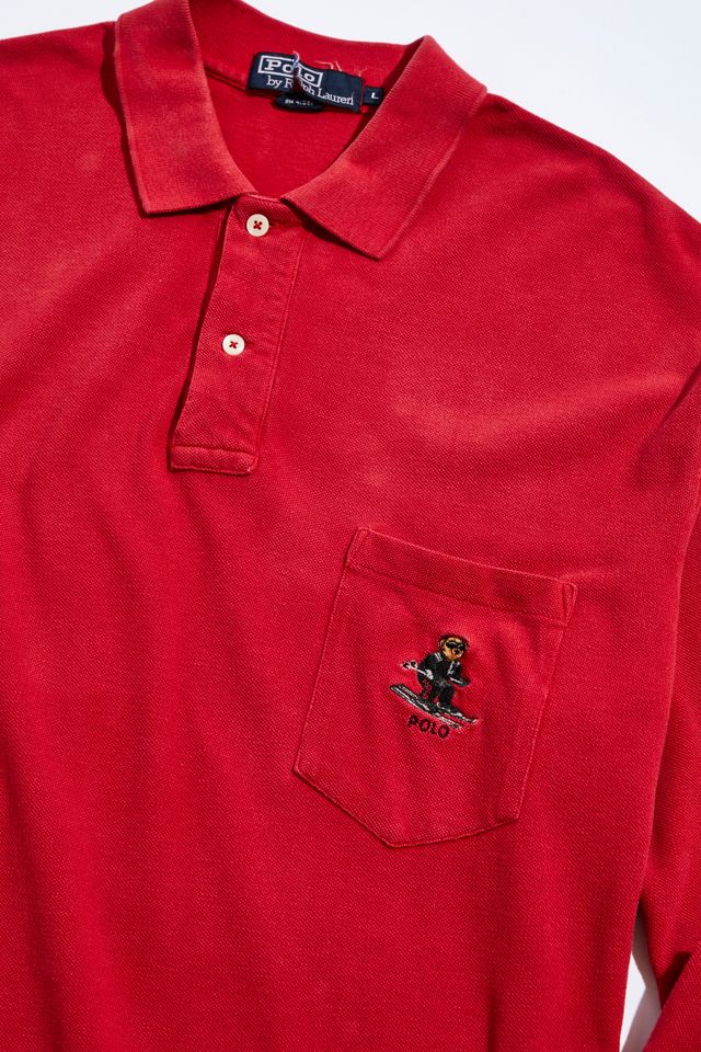 2nd Base Vintage Polo Ralph Lauren Red Rugby Shirt | Urban Outfitters