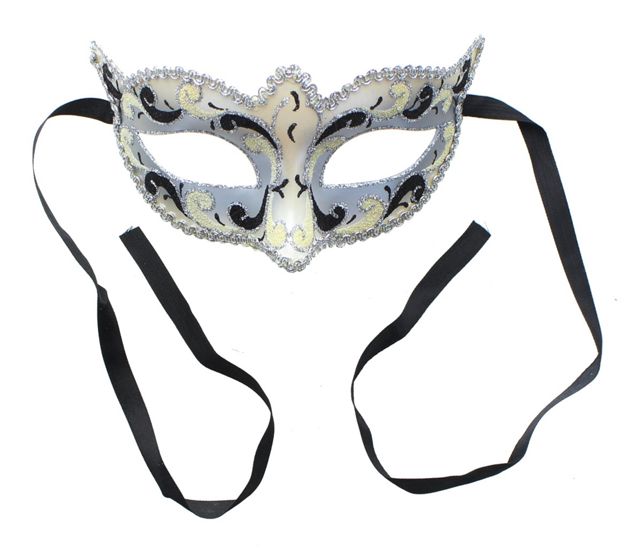 Mona Lisa Eye Costume Mask: Silver/Black | Urban Outfitters
