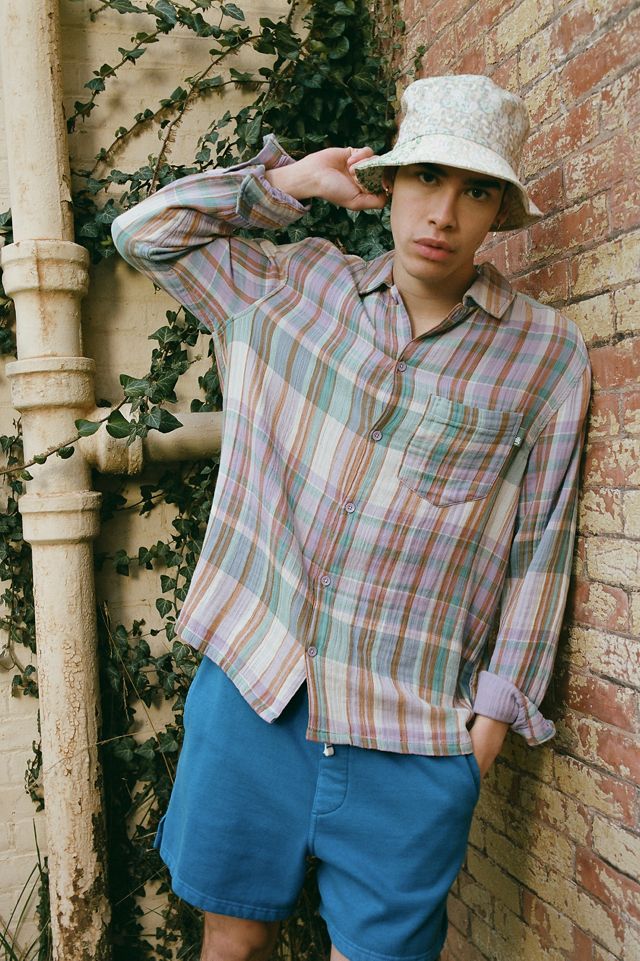 UO Double Cloth Plaid Button-Down Shirt | Urban Outfitters