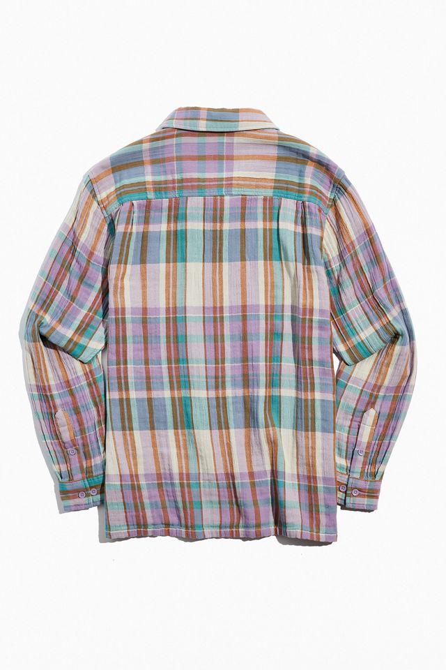 UO Double Cloth Plaid Button-Down Shirt | Urban Outfitters