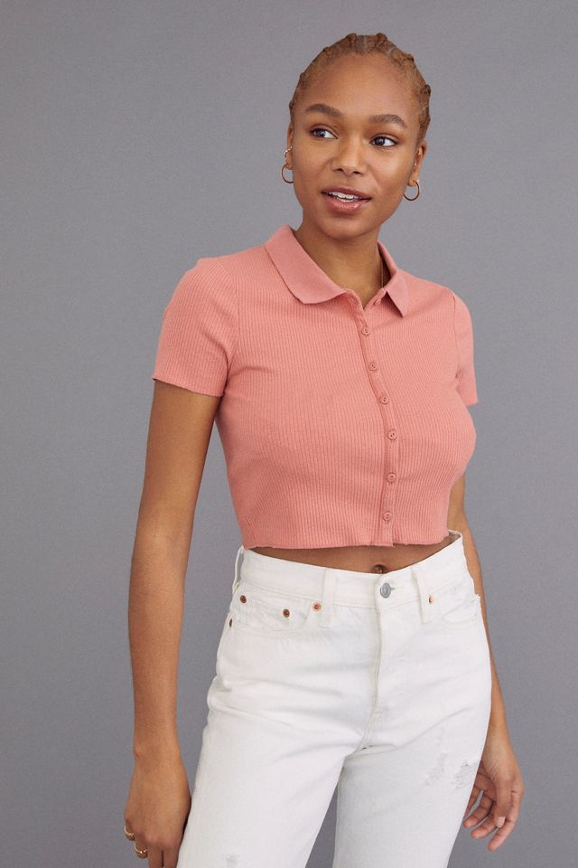 UO Heath Button-Up Polo Top | Urban Outfitters