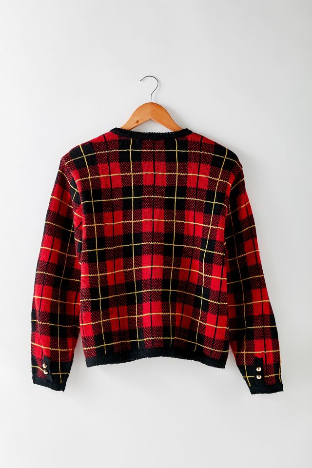 Vintage Red Plaid Sweater | Urban Outfitters Canada