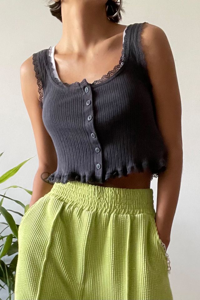UO Brielle Button-Front Tank Top | Urban Outfitters