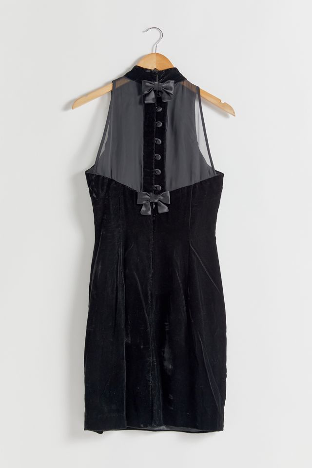 Vintage Velvet Button Back Dress | Urban Outfitters