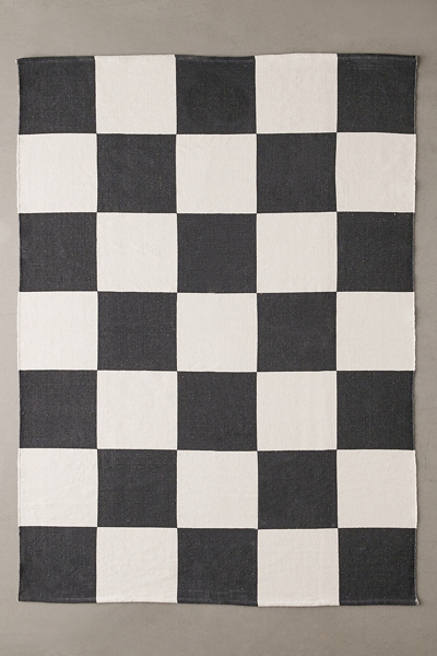 Overscale Checkerboard Printed Rug | Urban Outfitters