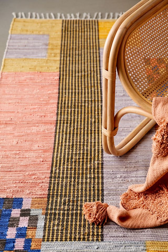 Reed Printed Rag Rug | Urban Outfitters