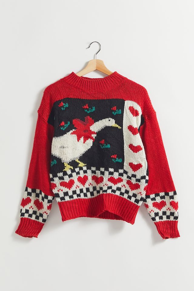 Vintage Silly Goose Pattern Sweater | Urban Outfitters