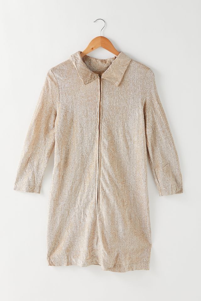 Vintage Shimmer Zip Dress | Urban Outfitters