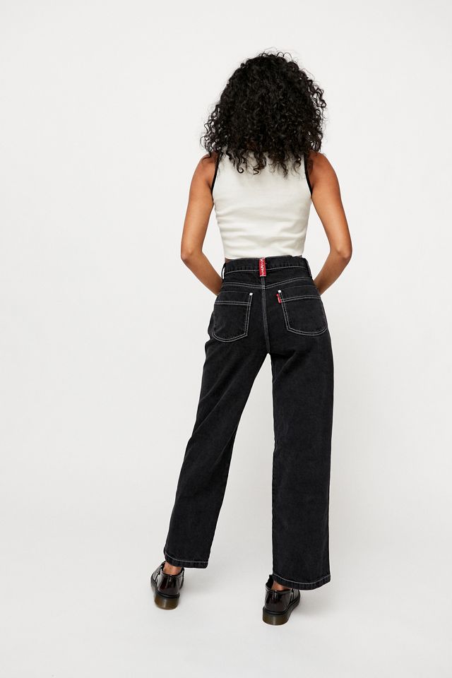 Kickers High-Waisted Straight Leg Jean – Charcoal | Urban Outfitters Canada