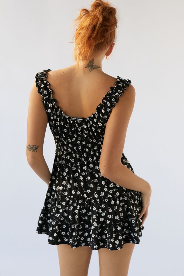 UO Lizzy Smocked Floral Mini Dress | Urban Outfitters UO Lizzy Smocked Floral Mini Dress | Urban Outfitters