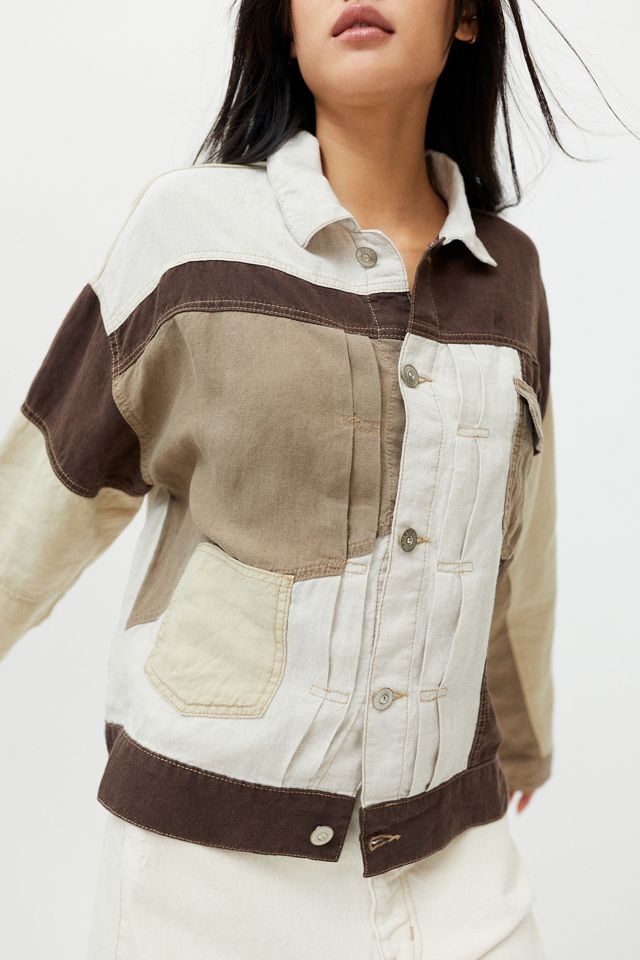BDG Luca Patchwork Linen Jacket | Urban Outfitters