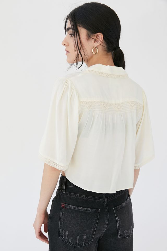 UO Nancy Lace Button-Down Shirt | Urban Outfitters