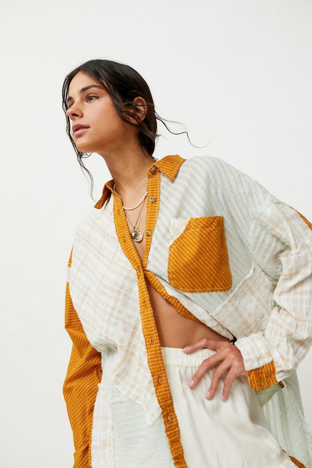 BDG Marco Spliced Button-Down Shirt | Urban Outfitters