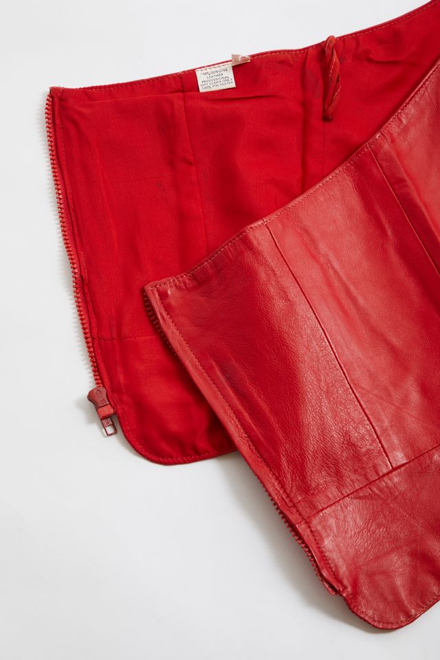 Vintage Red Leather Corset Top | Urban Outfitters Canada