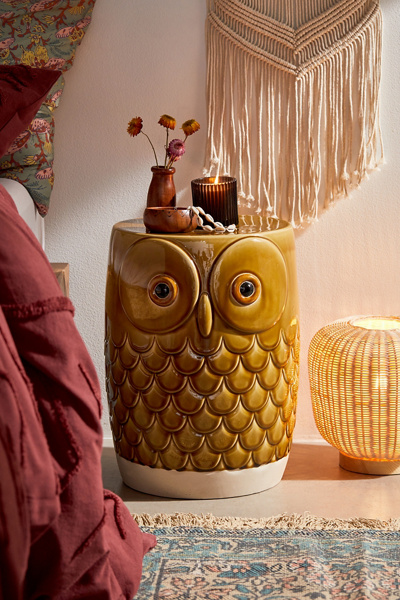 Owl Ceramic Side Table | Urban Outfitters