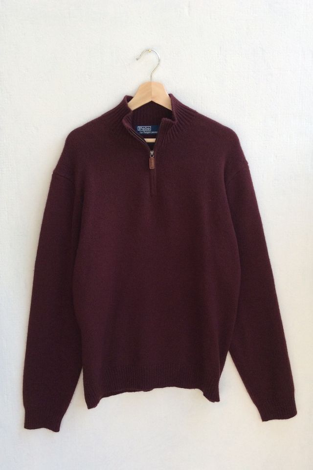 Vintage Polo Ralph Lauren Mock Zip Sweater | Urban Outfitters