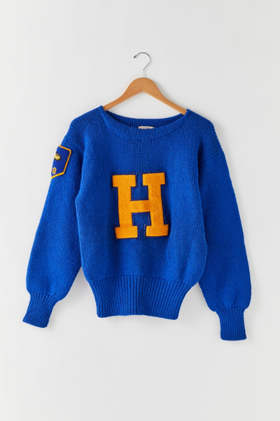 Vintage Blue Pullover Varsity Sweater | Urban Outfitters