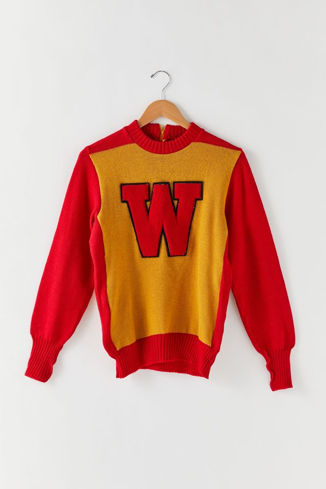 Vintage Red Varsity Pullover Sweater | Urban Outfitters