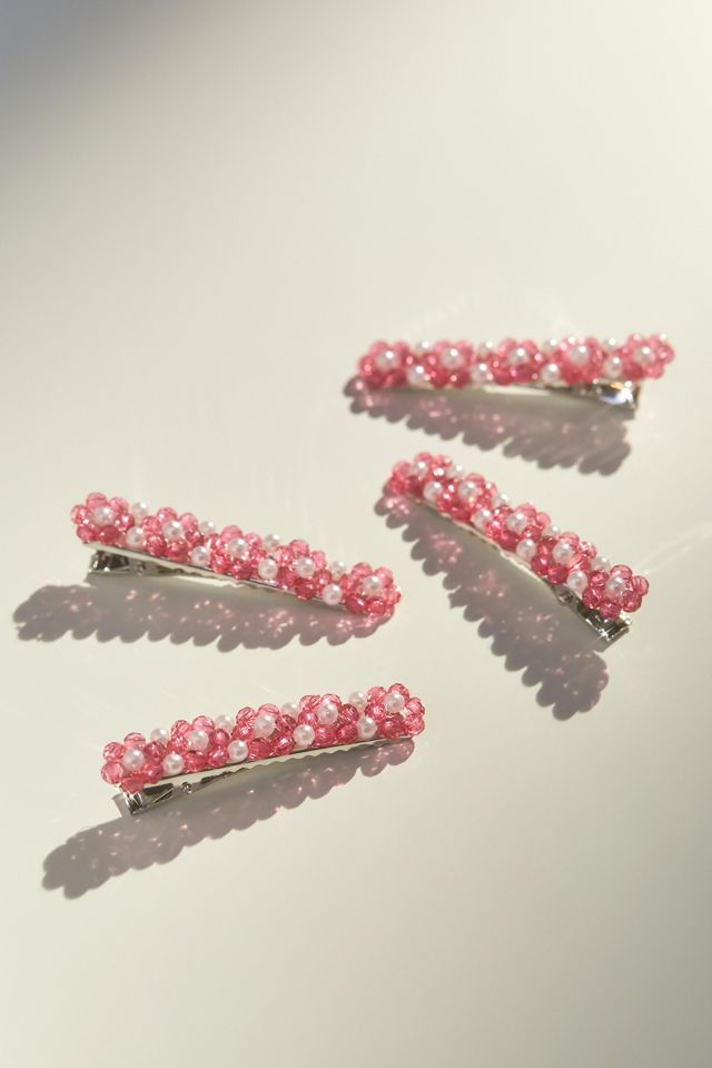 Beaded Flower Alligator Clip Set | Urban Outfitters