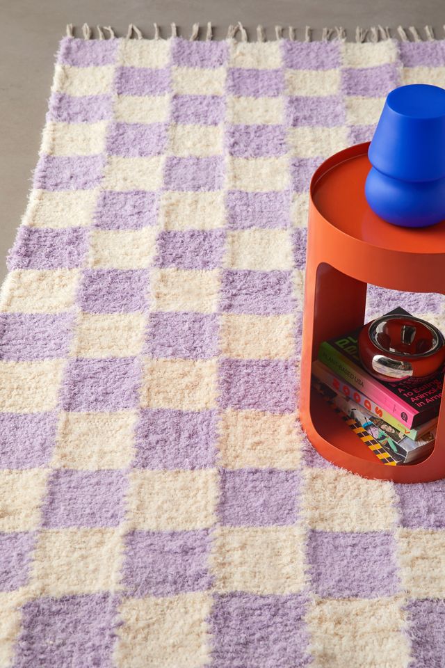 Checkerboard Woven Shag Rag Rug | Urban Outfitters Canada
