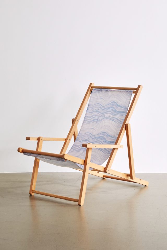 Deny UO Exclusive Blue Swirl Outdoor Folding Chair Urban Outfitters