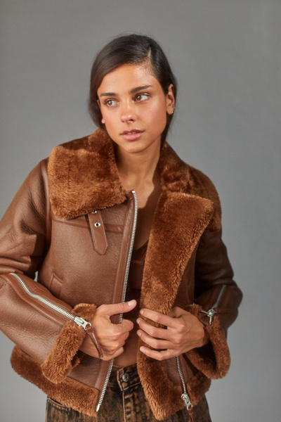 UO Faux Shearling Biker Jacket | Urban Outfitters