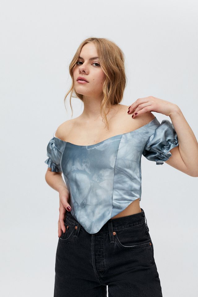 For Good Luck Midnight Tie-Dye Corset Top | Urban Outfitters Canada