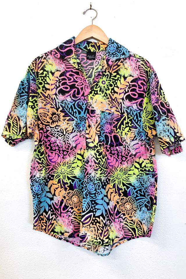 Vintage Neon Floral Shirt | Urban Outfitters