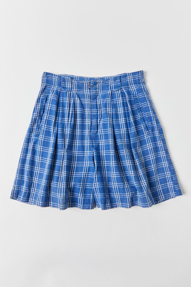 Vintage Navy Plaid Short | Urban Outfitters