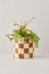 Checkerboard Tufted Planter Cover | Urban Outfitters