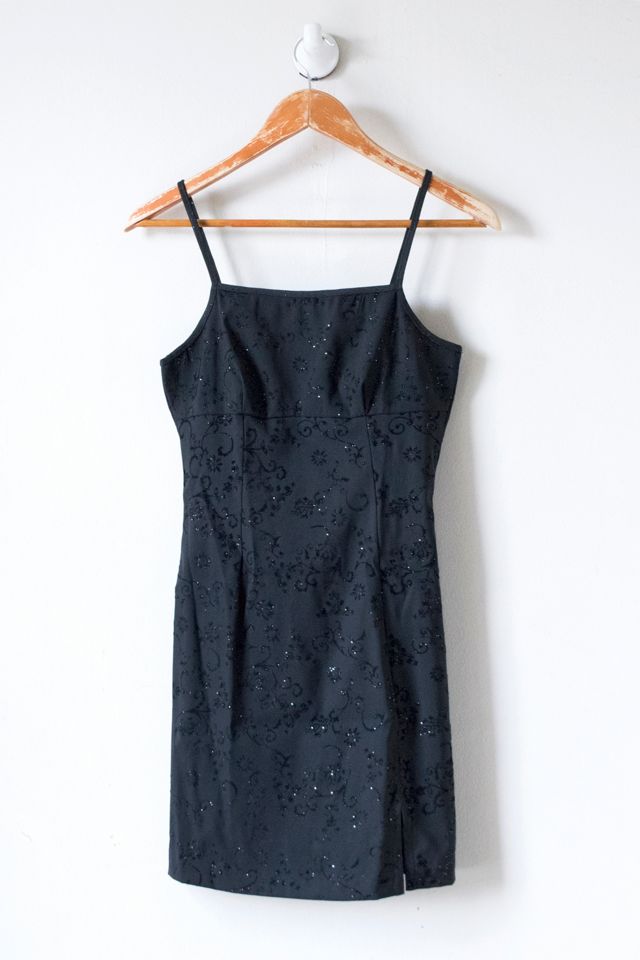 Vintage 90s Black Floral Mini Dress | Urban Outfitters