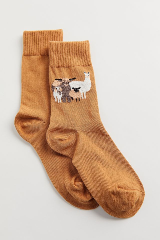 Hansel From Basel Fluffy Friends Crew Sock | Urban Outfitters Canada