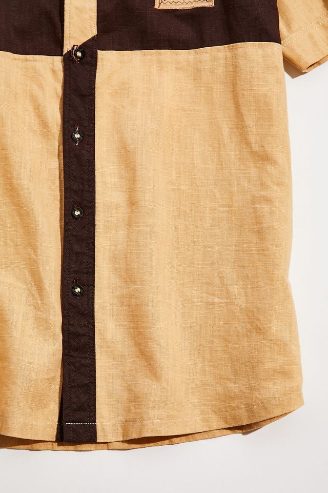 2nd Base Vintage Embroidered Colorblock Resort Shirt | Urban Outfitters