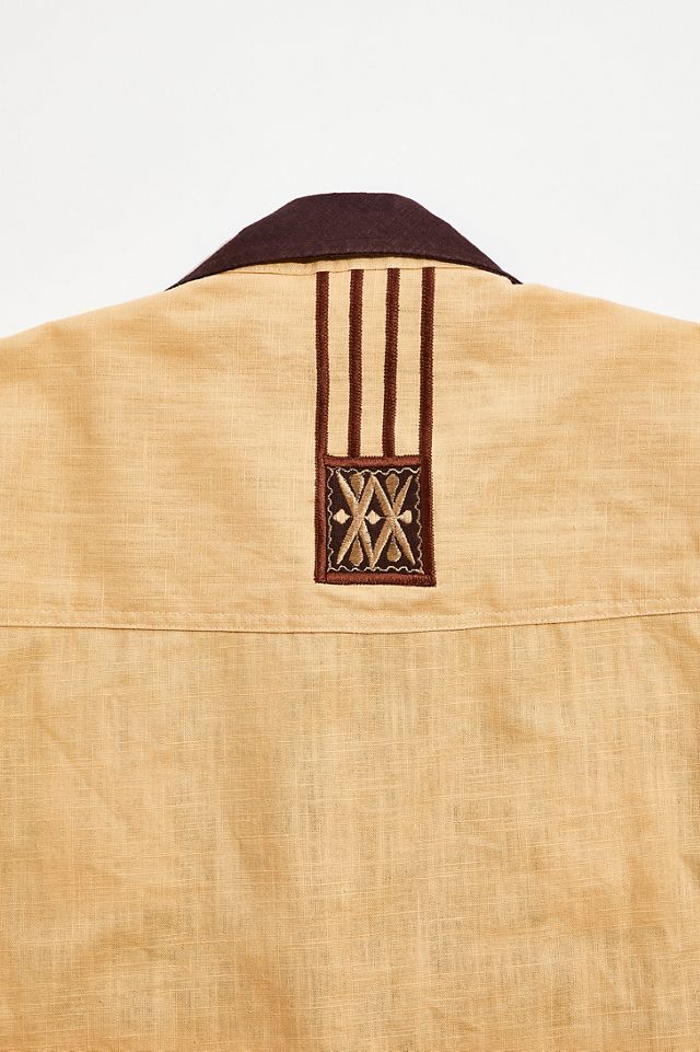 2nd Base Vintage Embroidered Colorblock Resort Shirt | Urban Outfitters