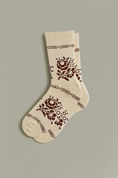 Floral Stamp Crew Sock | Urban Outfitters