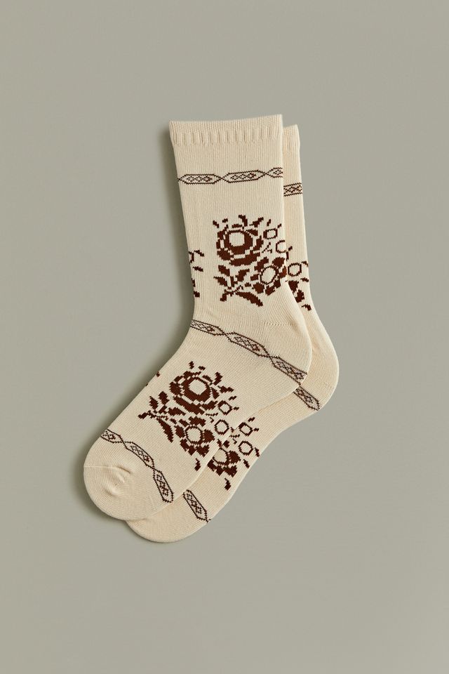 Floral Stamp Crew Sock | Urban Outfitters