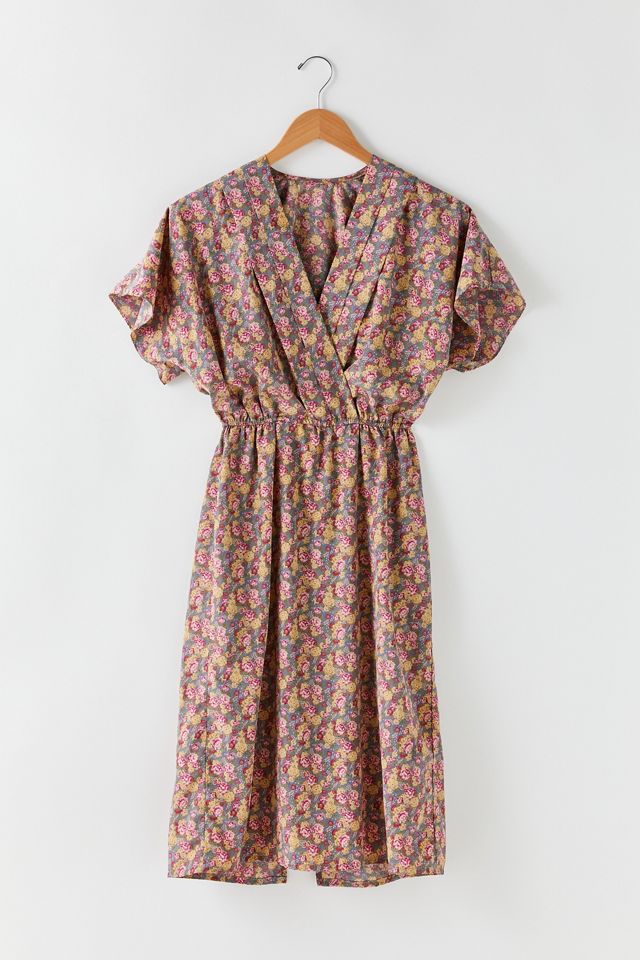 Vintage Floral Cross-Front Dress | Urban Outfitters