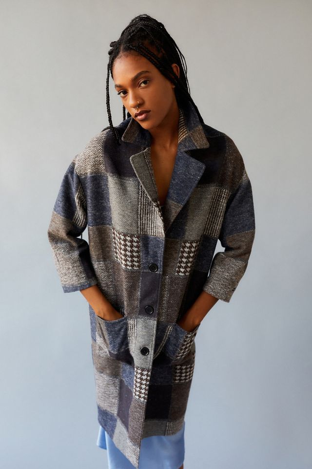 OBEY Jelena Patchwork Overcoat | Urban Outfitters