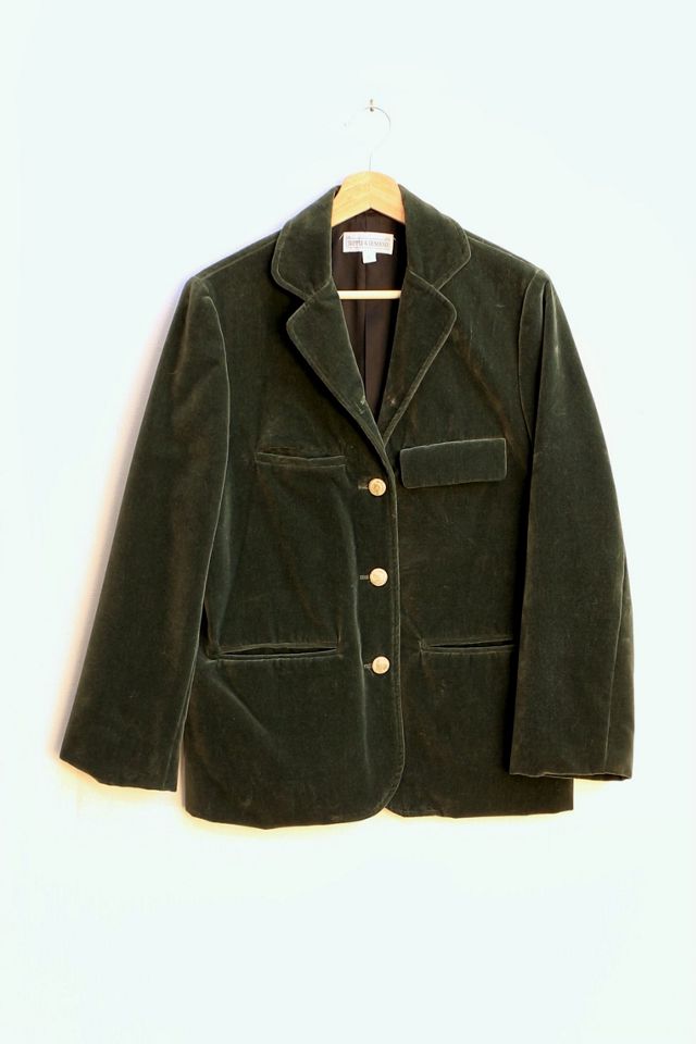 Vintage 80's Velvet Four Button Blazer with Horn Buttons | Urban Outfitters