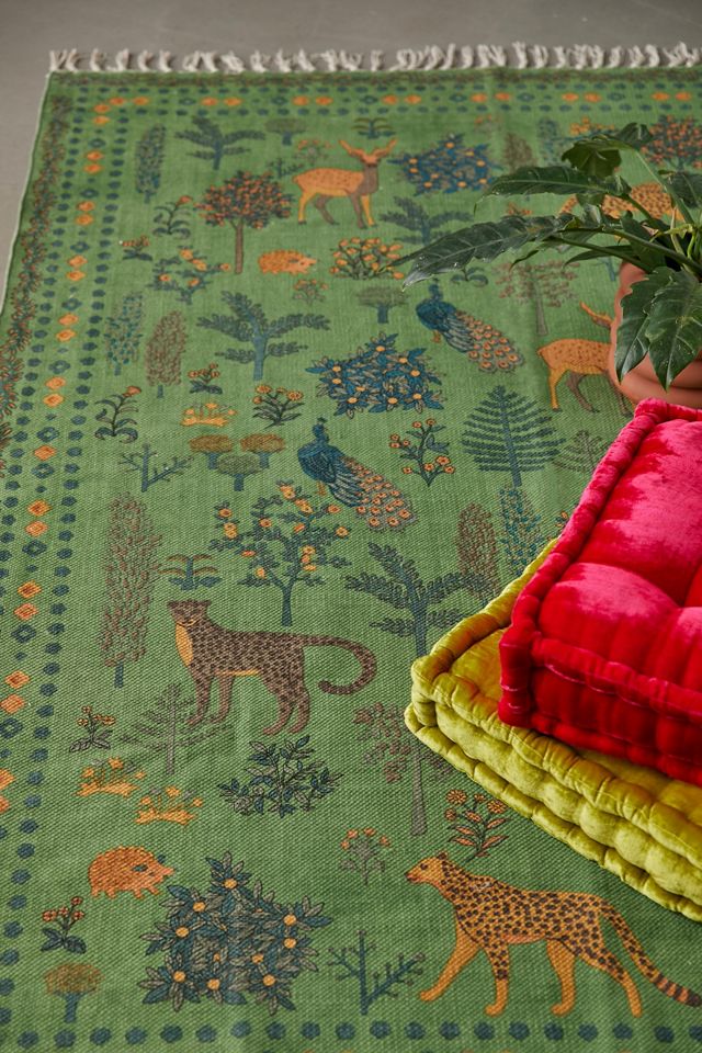 Printed Woodland Creature Rug | Urban Outfitters
